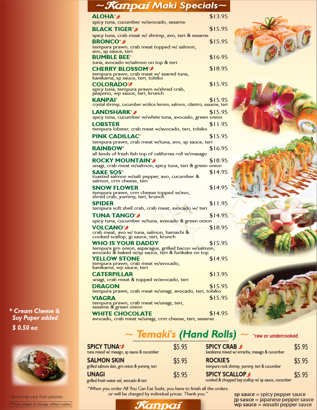 Special Rolls – Welcome to Kanpai Sushi Colorado Springs